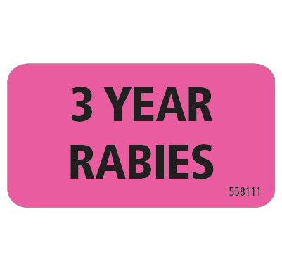 3 YEAR RABIES Animal Care Label | VetriMark| VetriMark