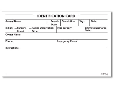 Animal ID Cage Card | VetriMark| VetriMark