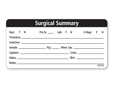 3-7/8x1-7/8 Surg Summary Label | VetriMark| VetriMark